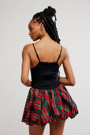 Free People Tinsel Kiss Plaid Mini Dress - Red Plaid – Love Spell