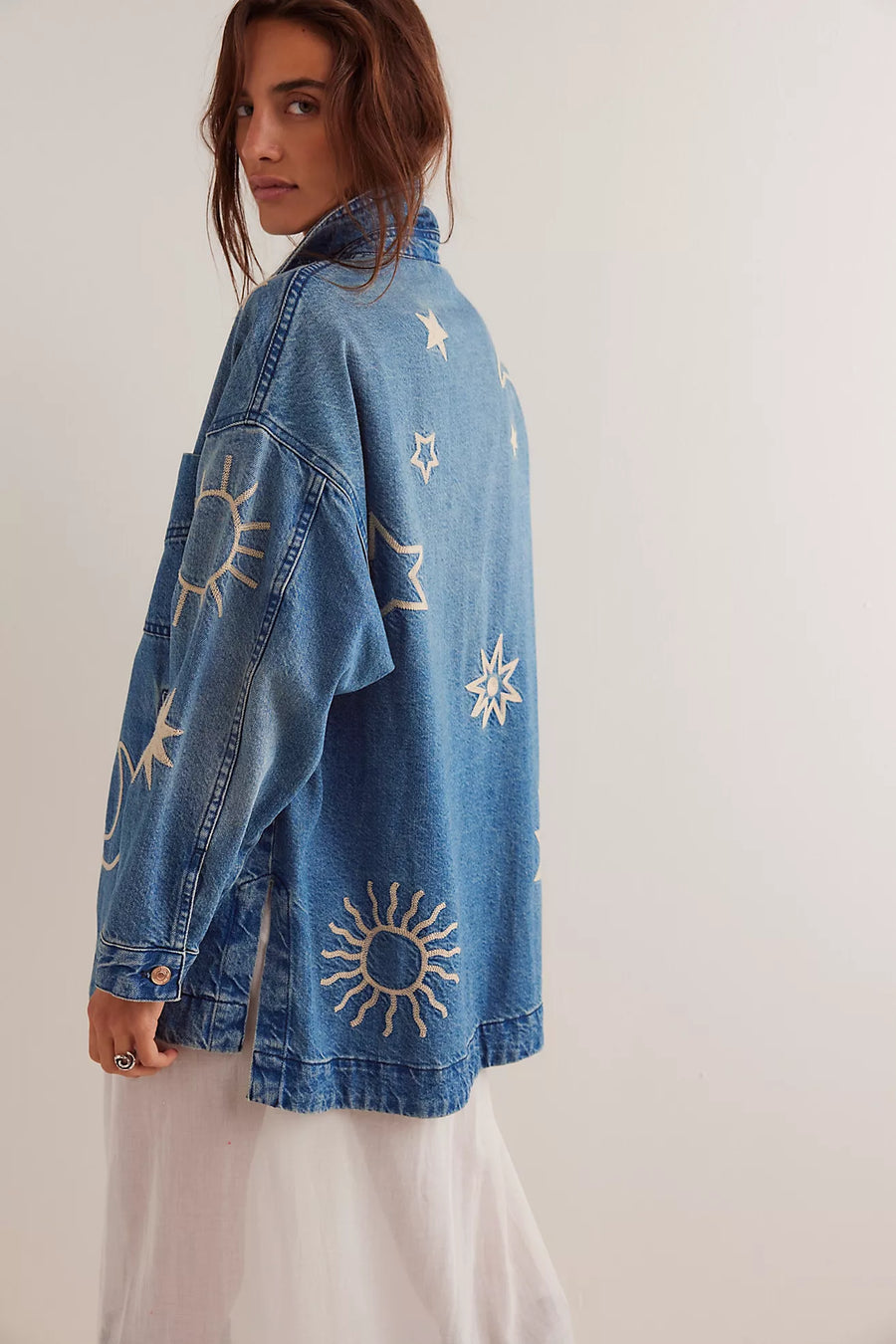 Free People Madison City Embroidered Jacket - Skyway Blues – Love Spell