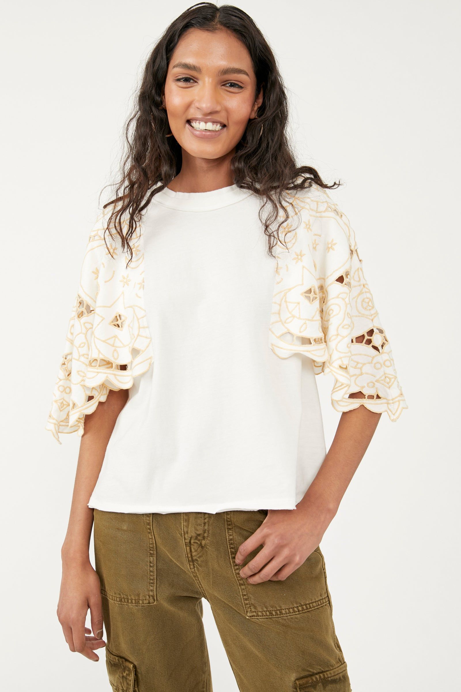 Free People People Angel Tee Ivory FINAL SALE – Love Spell